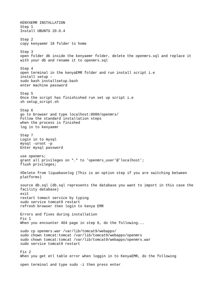 KenyaEMR Installation Guide | PDF | Sudo | Information Technology Management