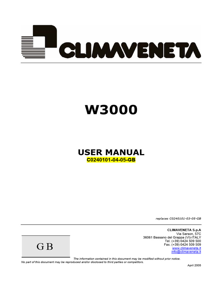 W3000 User manual-GB | PDF | Menu (Computing) | Parameter (Computer Programming)