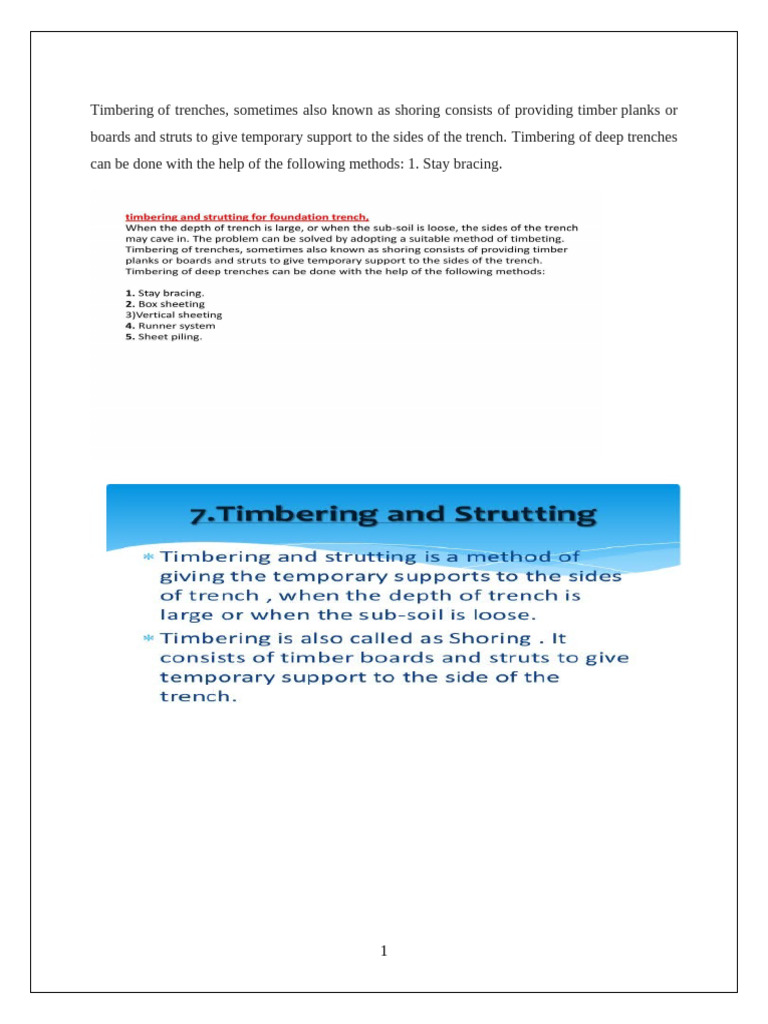 Timbering & Strutting | PDF