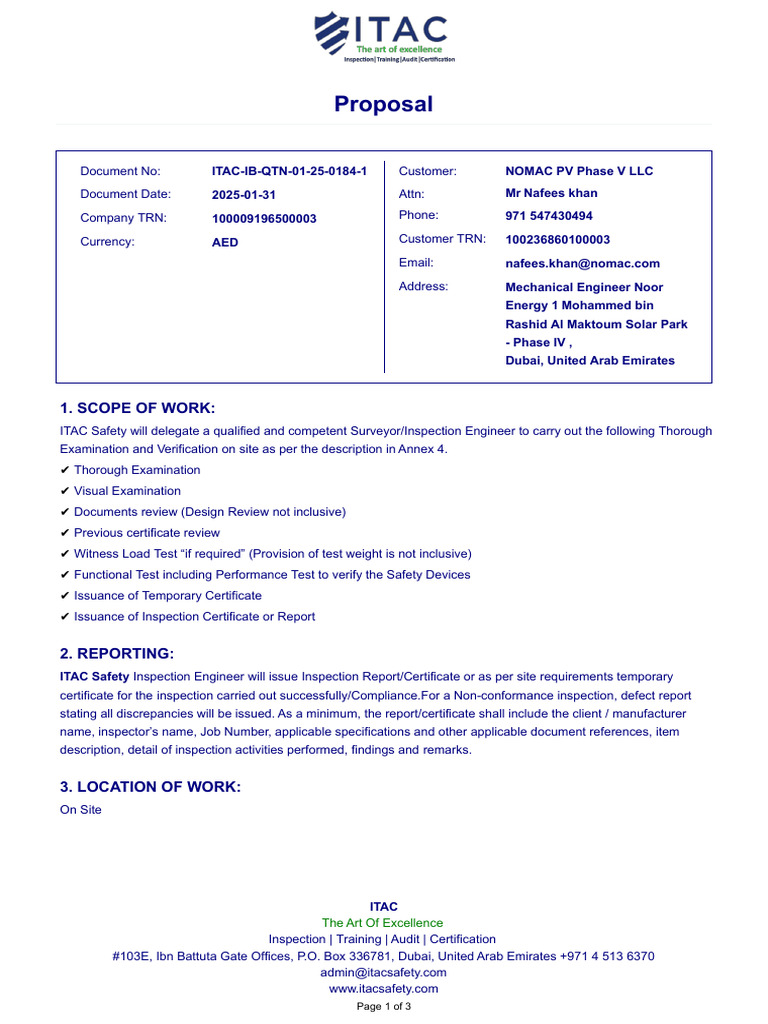 NOMAC PV Phase V LLC - ITAC 184-1 | PDF