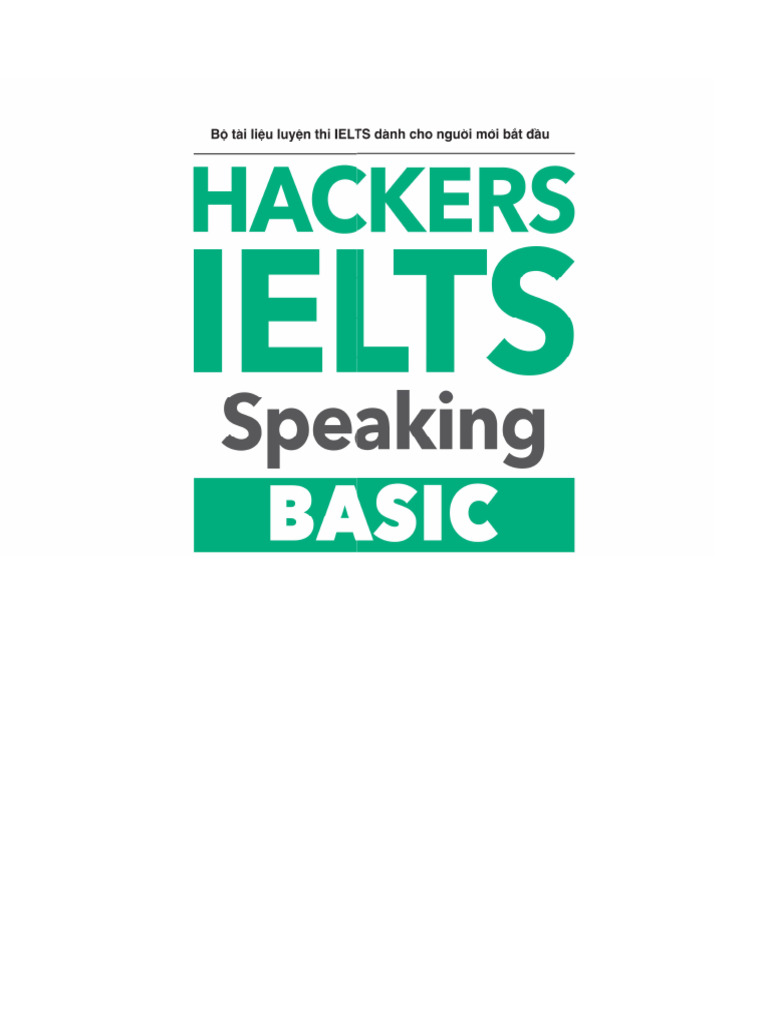 Hackers Ielts Speaking Basic - Đọc Thử | PDF