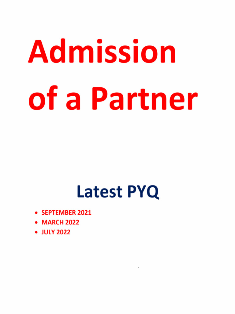 Admission of A Partner-2-1 | PDF