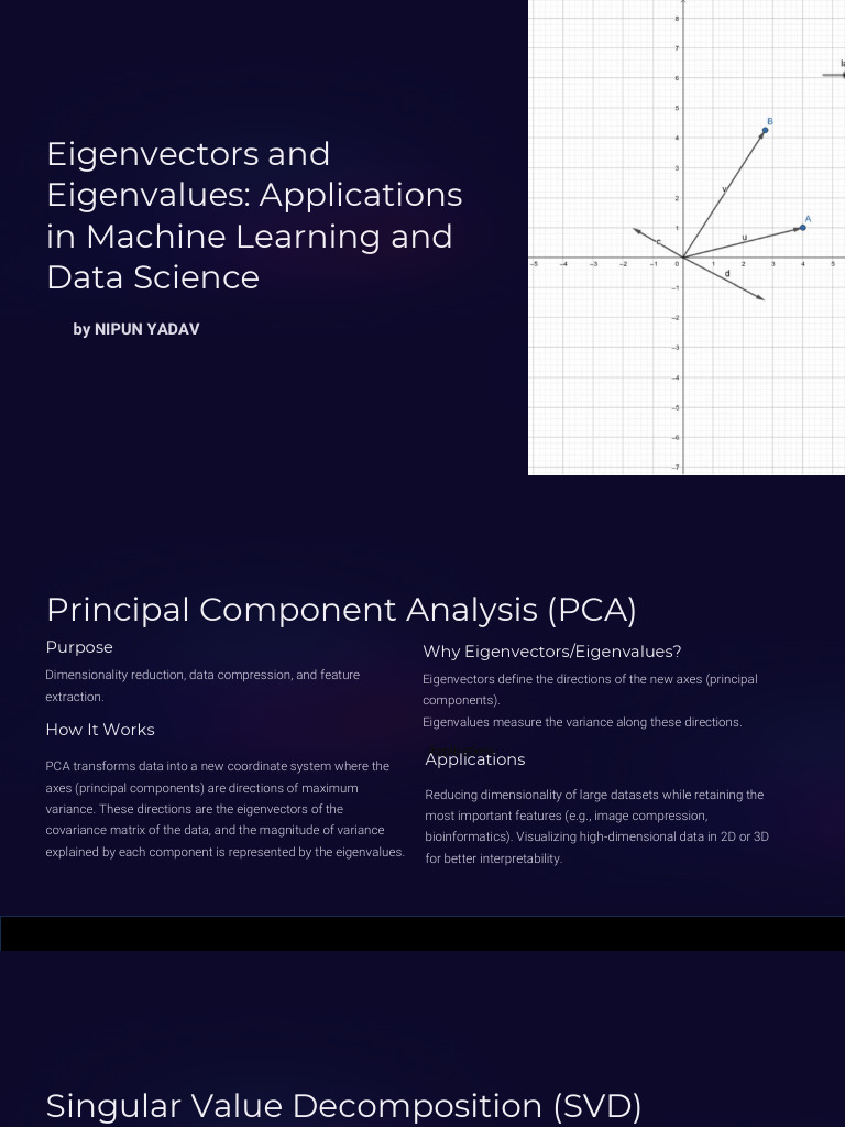 Applications of Eiegenvectors in ML | PDF | Eigenvalues And Eigenvectors | Principal Component ...