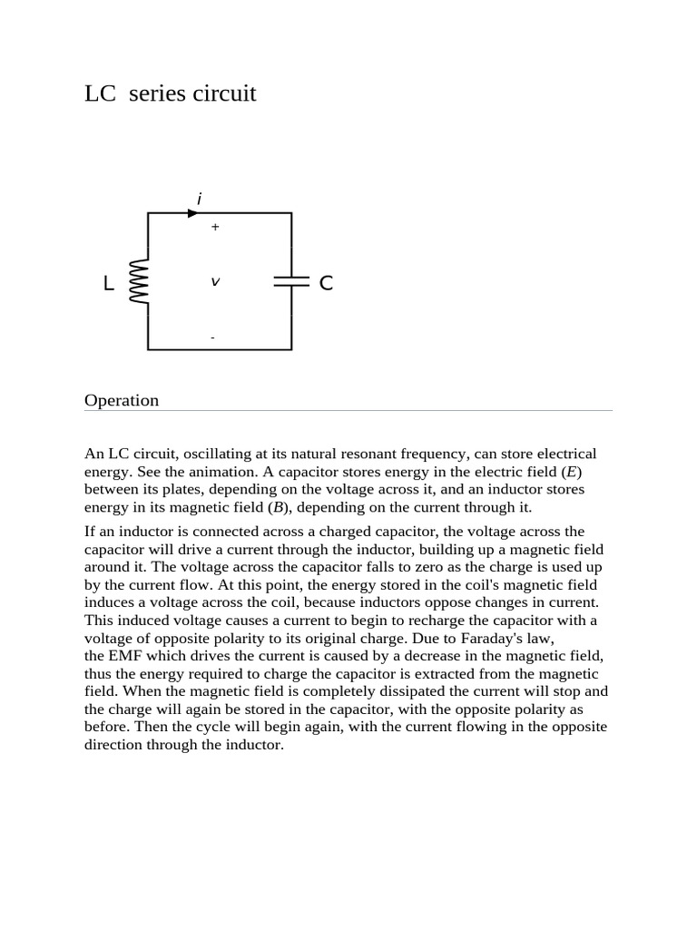 LC Series Circuit SK ECN | PDF | Inductor | Electrical Circuits