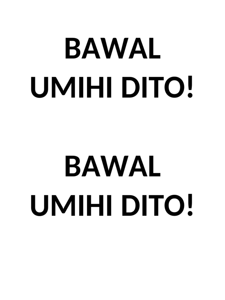 Bawal Umihi Dito | PDF