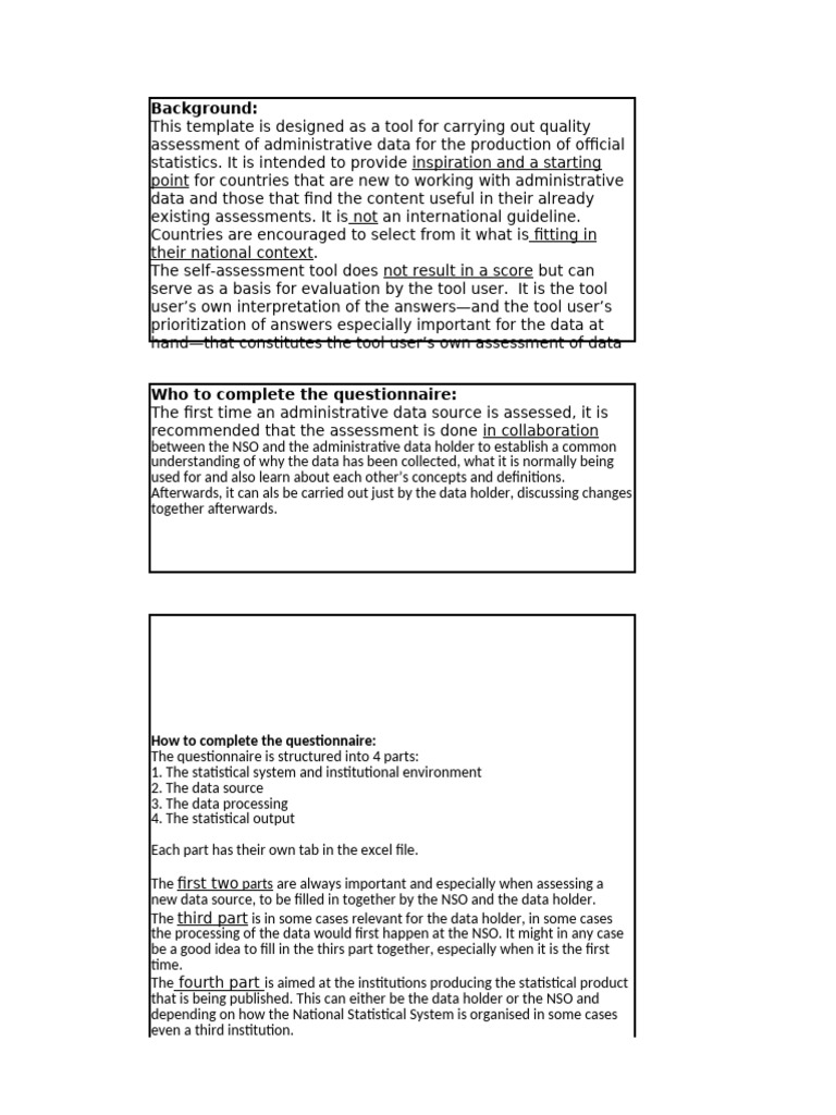 Questionnaire for Assessing Quality of Administrative Data - En | PDF ... Questionnaire for Assessing Quality of Administrative Data - En | PDF ...