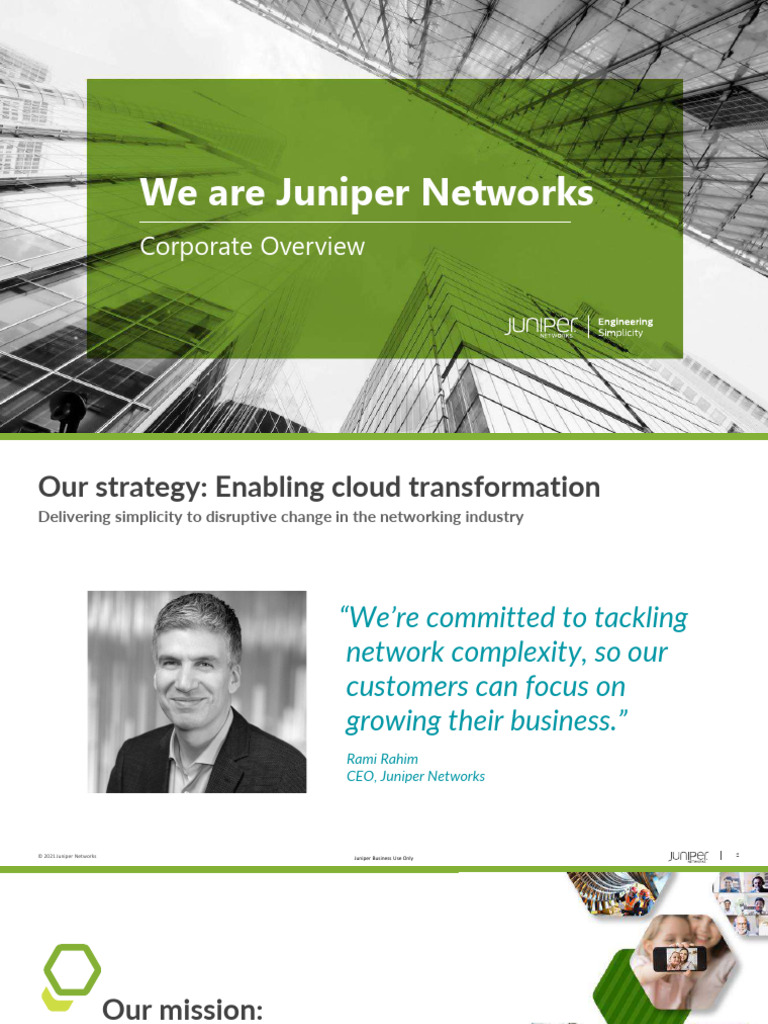 Juniper Corporate Overview | PDF | Juniper Networks | Cloud Computing