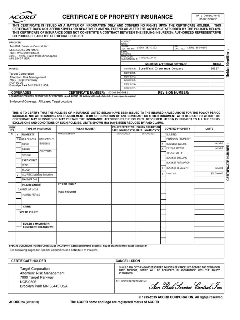 EOC Property Leased 2022 2023 | PDF | Insurance | Underwriting