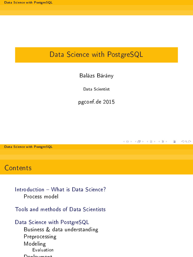Data Science With PostgreSQL | PDF | Data Science | Postgre Sql