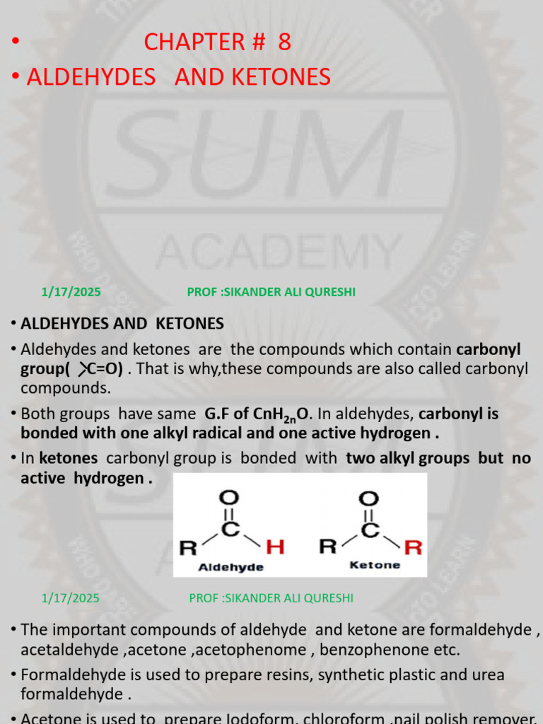 Aldehydes & Ketones Explained | PDF | Aldehyde | Ketone