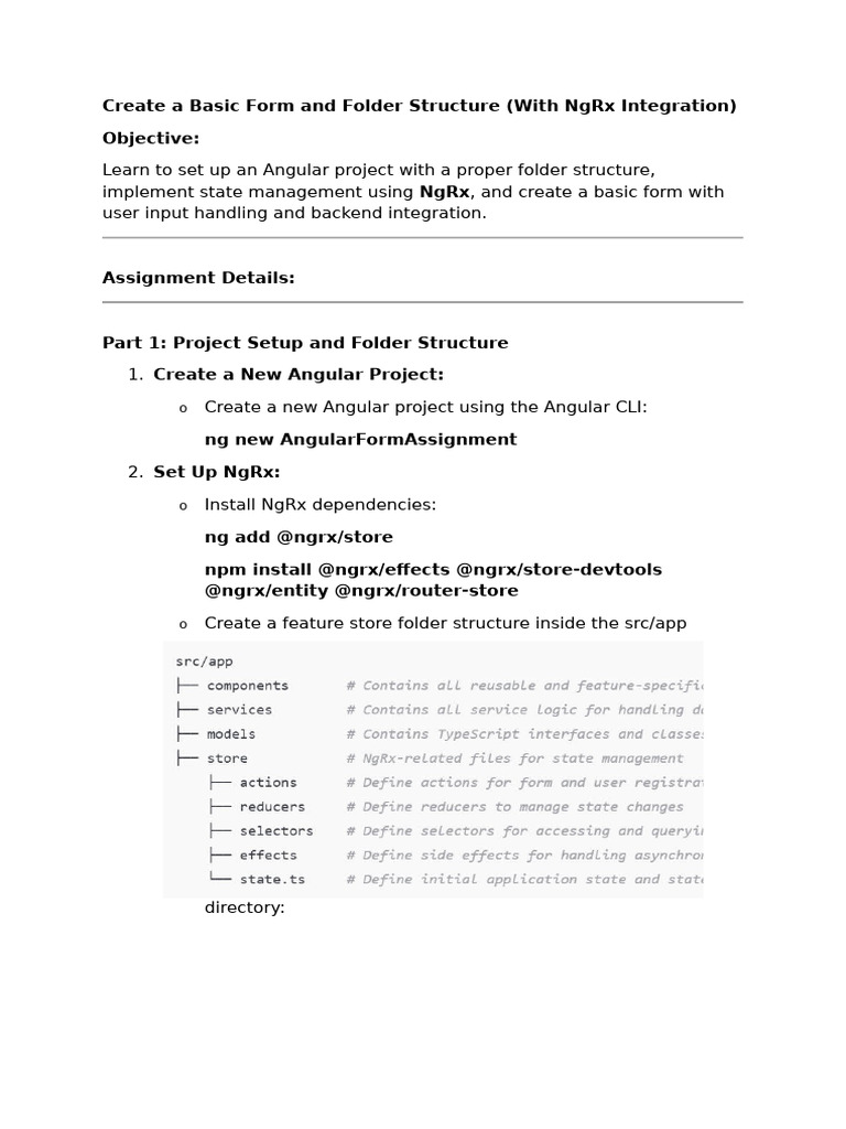 Angular Form Setup with NgRx Integration | PDF | Directory (Computing) | Software Development