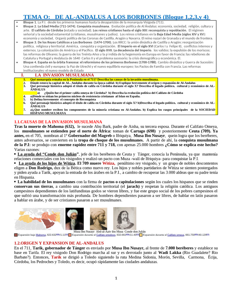 Historia de España: Al-Andalus a Borbones | PDF | Al Andalus