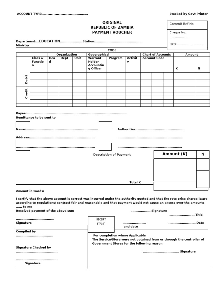 Government Payment Voucher Example | PDF | Payments | Cheque