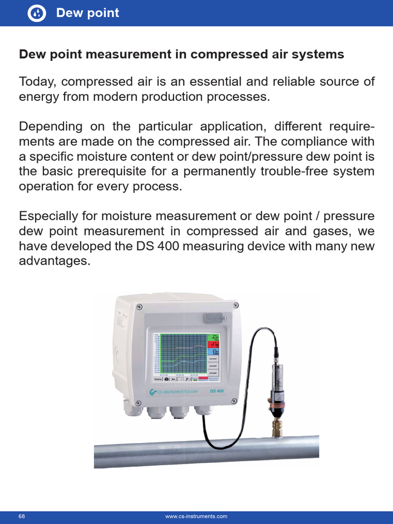 Dew Point Measurement in Compressed Air | PDF | Humidity | Clothes Dryer