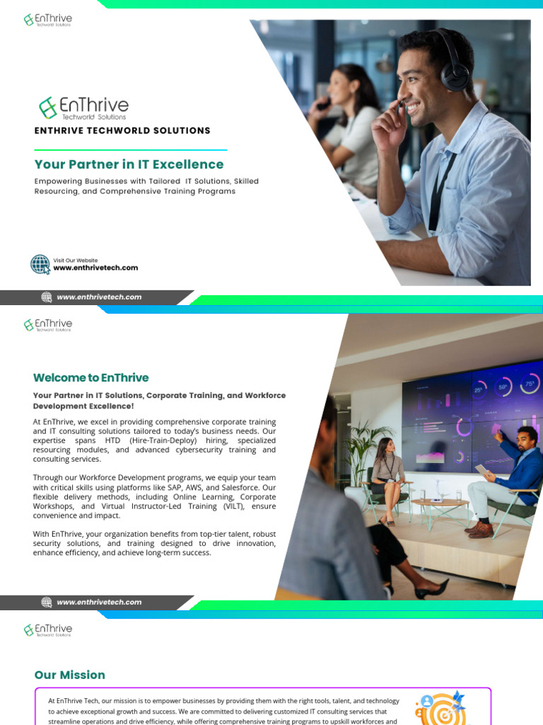 Enthrive Company Profile - IT Consulting and Solution, It Resourcing HTD Model and IT Trainings ...