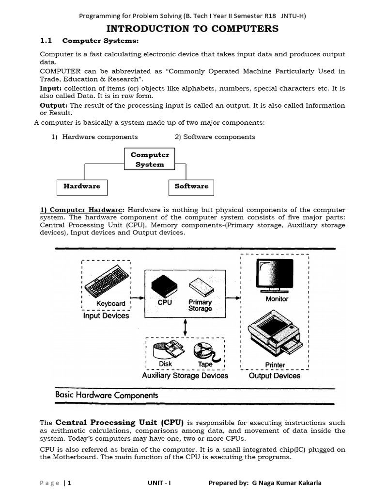 PPS UNIT I Full Notes (R18) | PDF | Computer Data Storage | Assembly ...