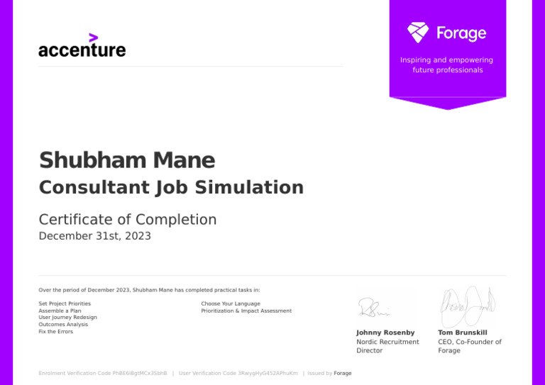 Accenture Certificate | PDF