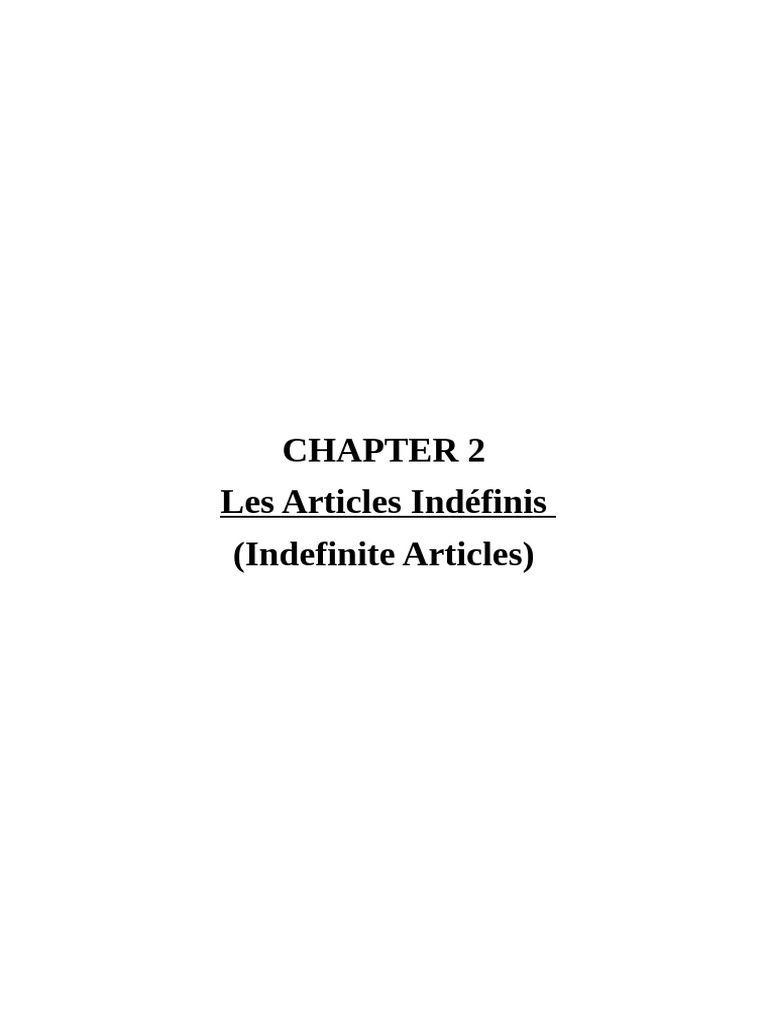 Understanding French Indefinite Articles | PDF | Grammatical Gender ...