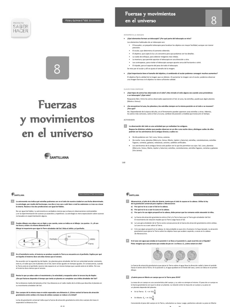 Solucionario Física y Química 3º ESO | PDF | Estrellas | Universo
