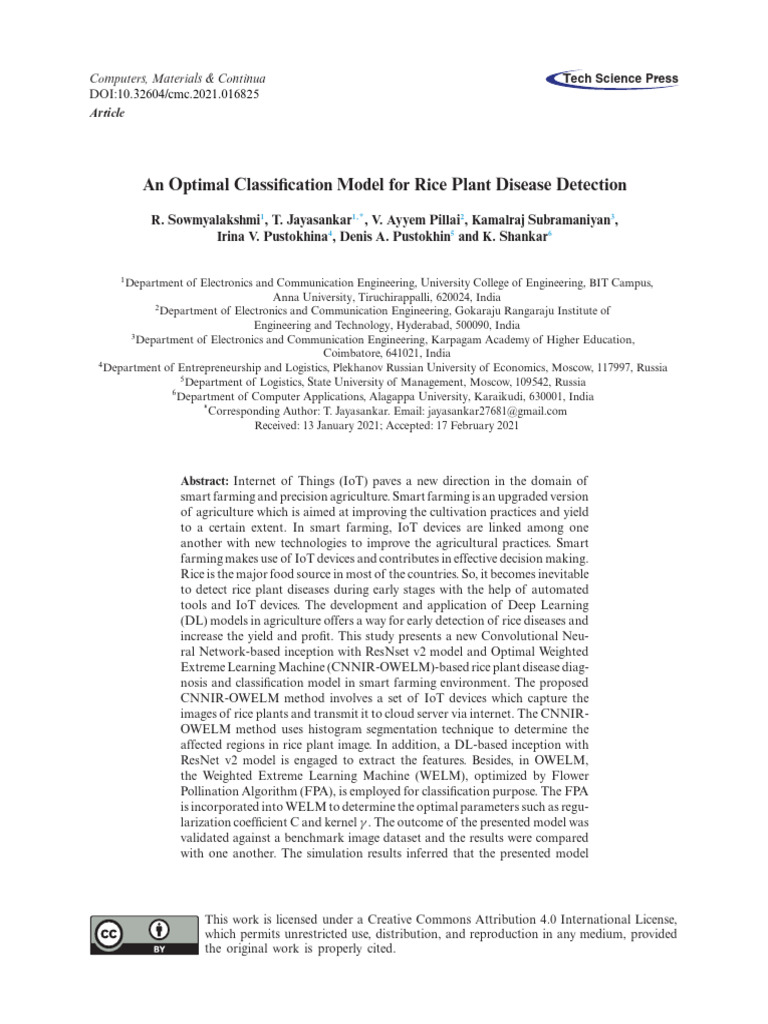 Rice Plant Disease Detection | PDF | Sensitivity And Specificity | Image Segmentation
