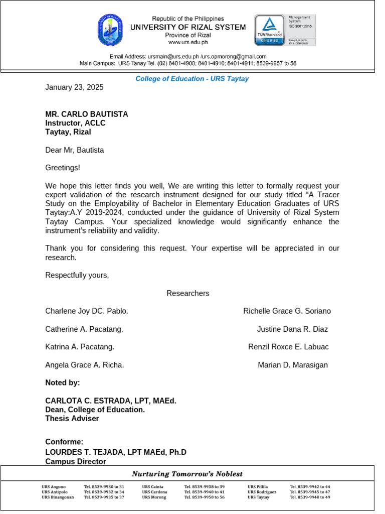 Sample Letter Outside The Campus 1 | PDF