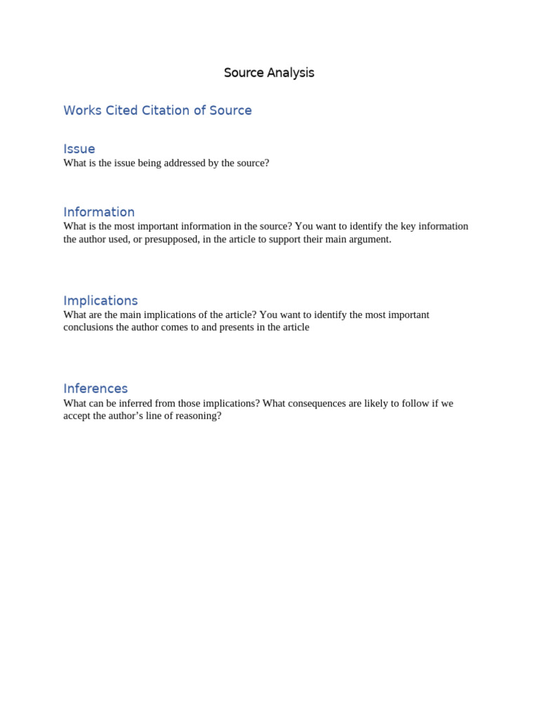 Research Analysis Worksheet | PDF