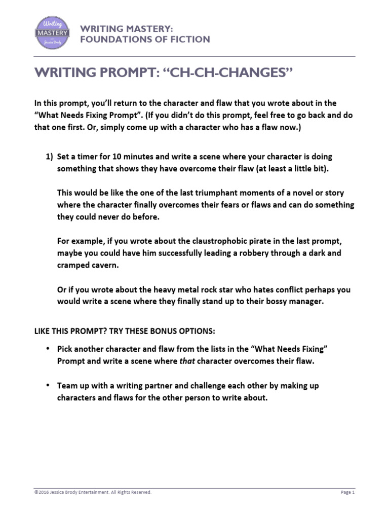 Writing+Prompt+-+Ch-Ch-Changes | PDF