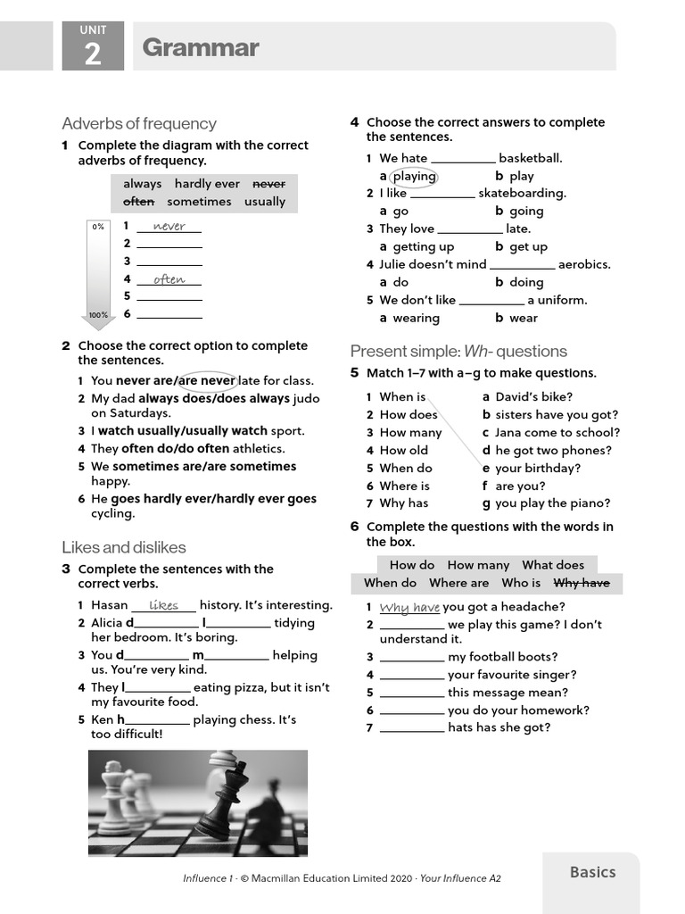 L1 A2 U2 Basics Grammar Vocabulary | PDF | Adverb | Linguistic Typology