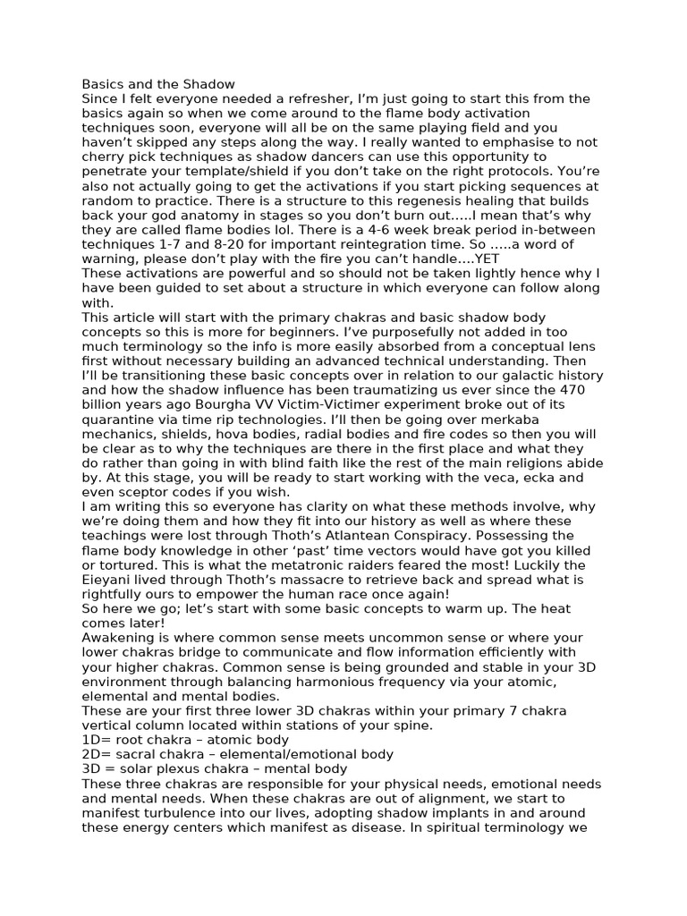 Basics and the Shadow | PDF | Perception | Chakra