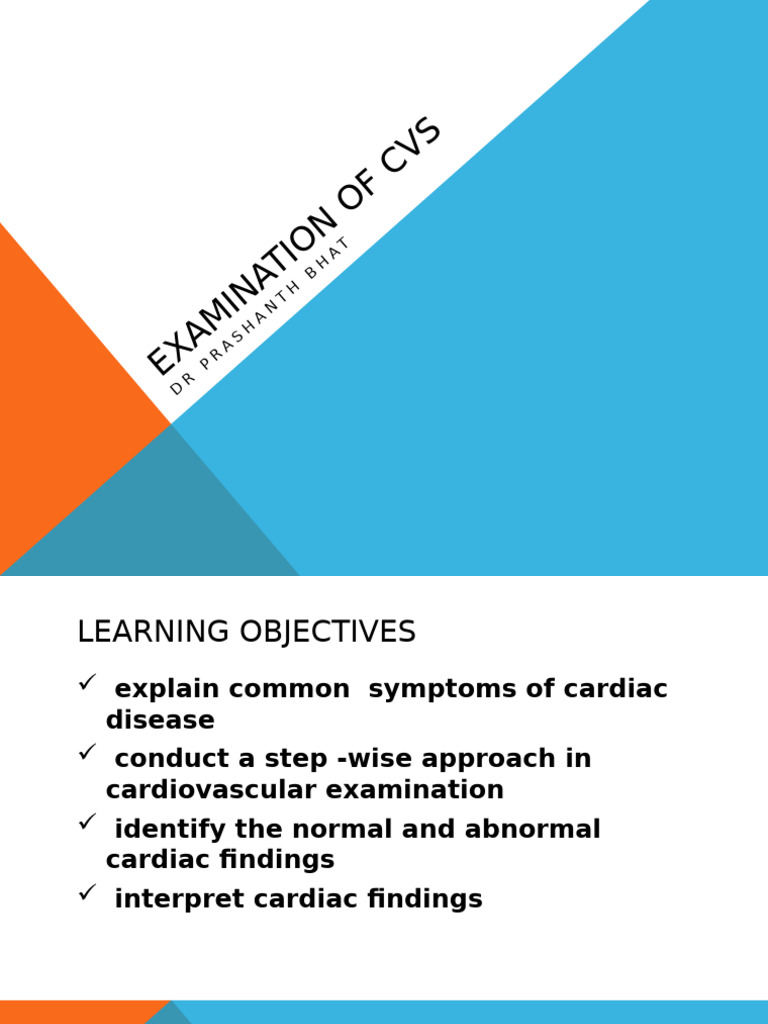 CVS Examination | PDF | Heart Valve | Heart