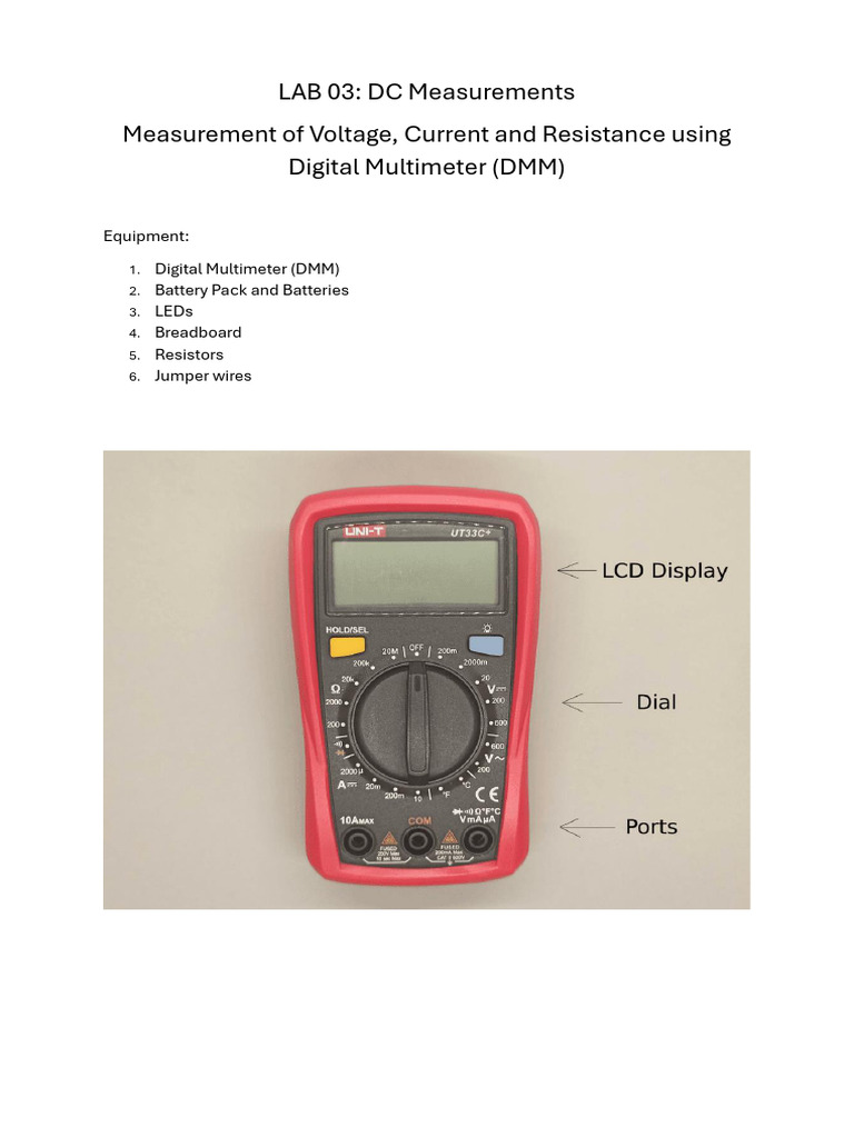 DC Measurement Techniques with DMM | PDF | Electric Power | Electrical ...