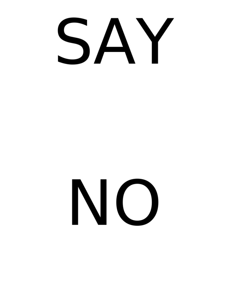 SAY NO | PDF