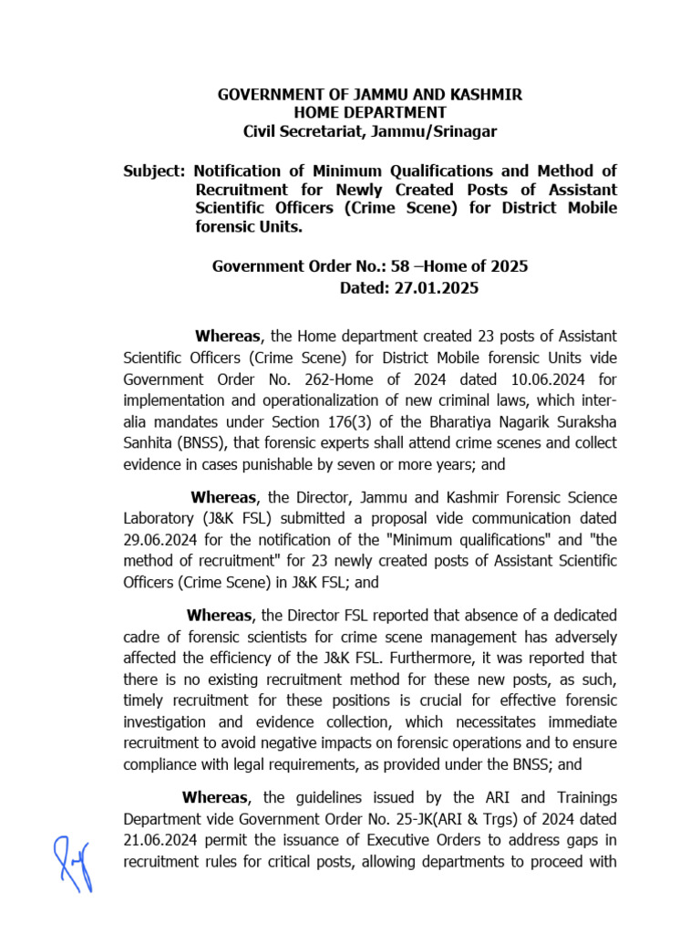 Government Order For Signatures PLZ | PDF | Forensic Science | Crime Scene