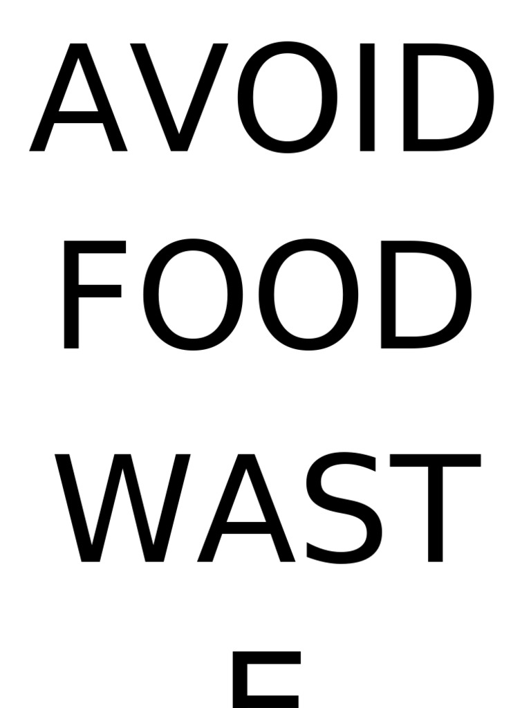 Avoid Food Waste | PDF