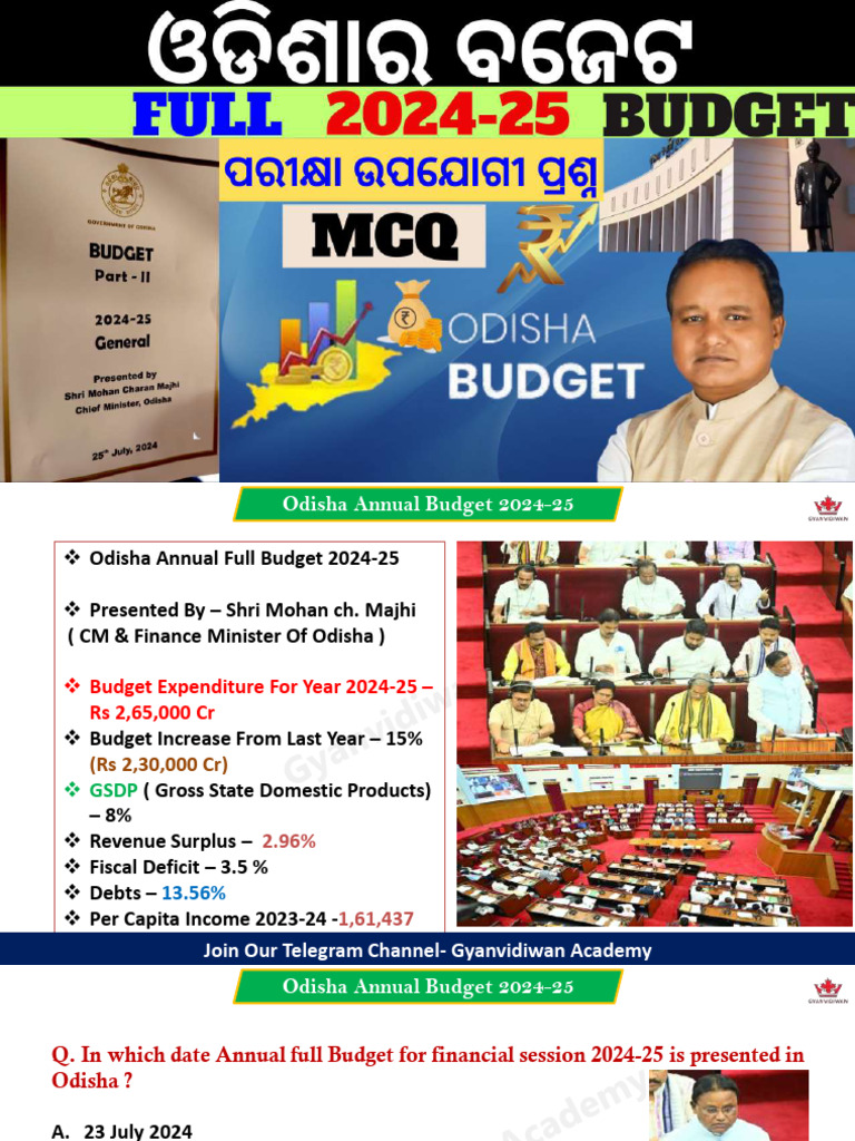 Odisha Budget 2024-25 Highlights | PDF | Government Budget Balance
