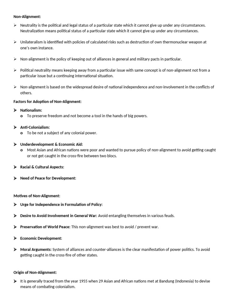 Non-Alignment: A Global Movement | PDF | Non Aligned Movement | Global ...
