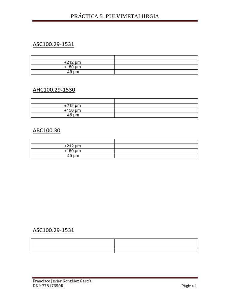 Practica 5 Procesos | PDF | Densidad | Ingeniería mecánica