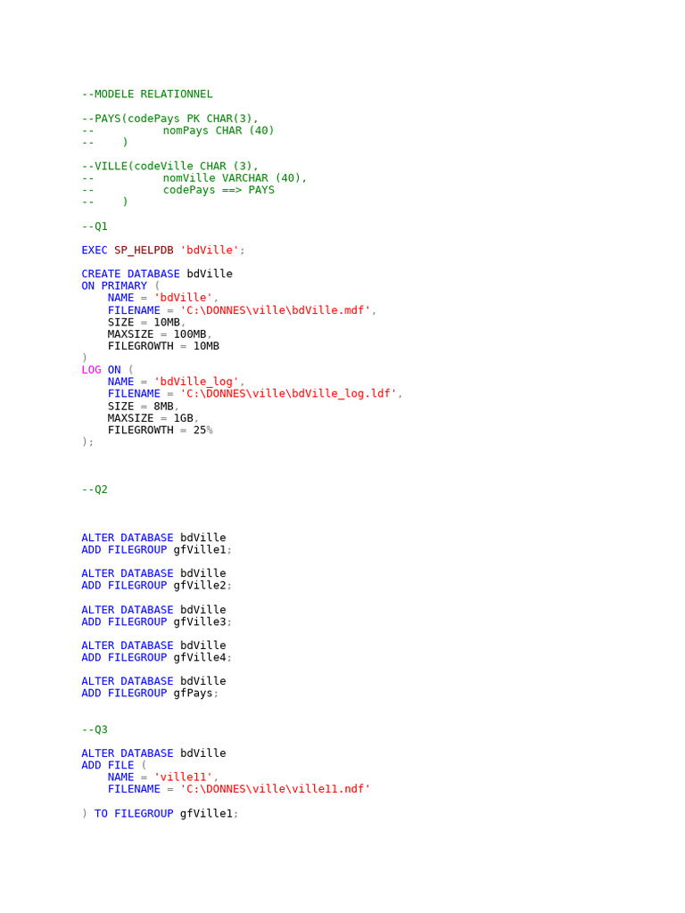 CORRECTION TP3 Script - Bdville | PDF | Software Design | Data Model