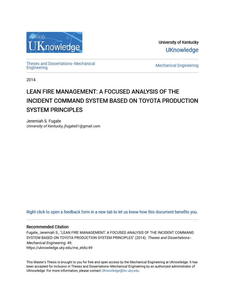 Lean Fire Management - A Focused Analysis of The Incident Command | PDF ...
