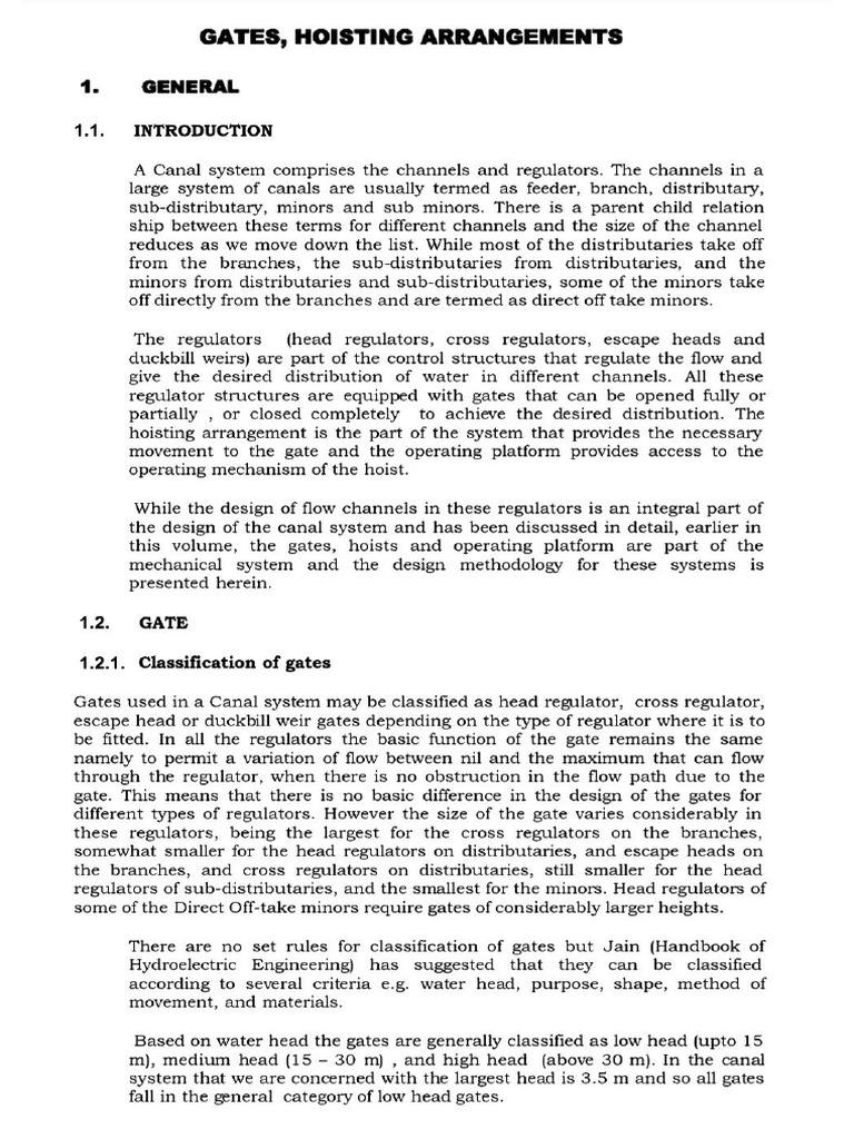 Gates, Hoisting Arrangement. | PDF