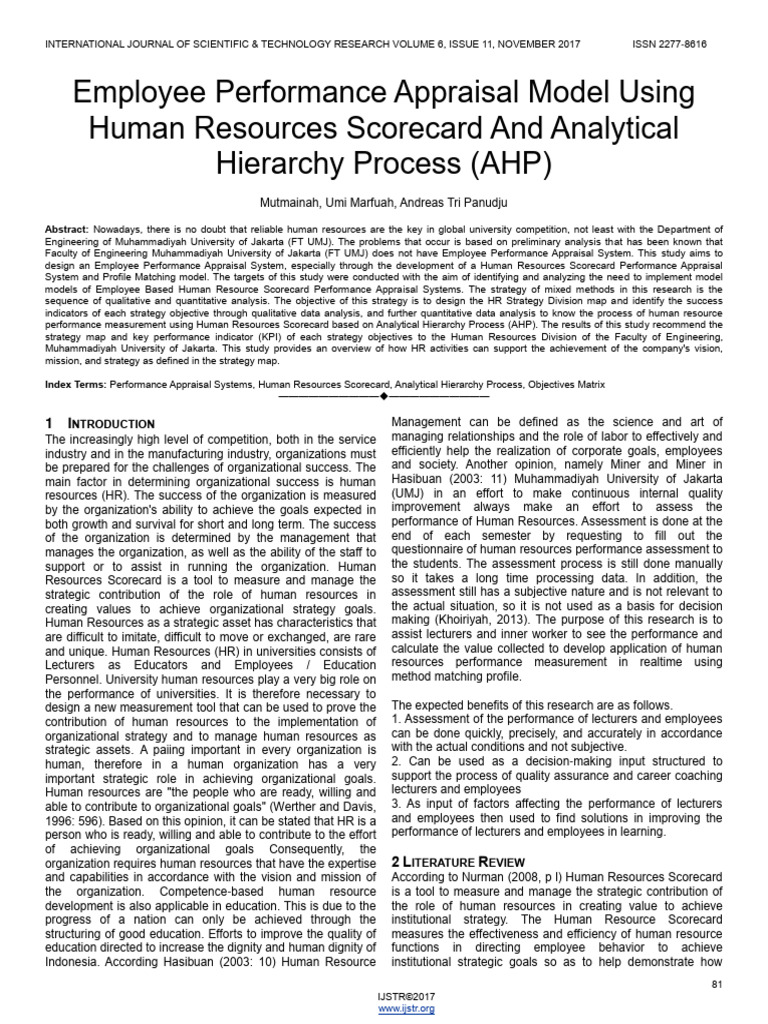 Employee Performance Appraisal Model | PDF | Human Resources | Goal