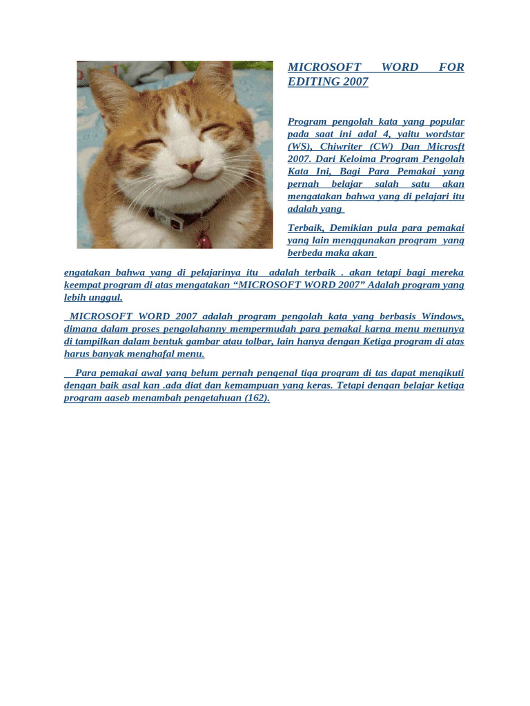 MICROSOFT WORD FOR EDITING 2007 | PDF