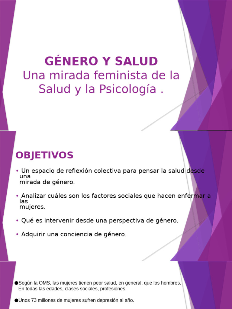 Salud y Género Ppt Promotoras Noviembre 2021 (1) (1) | PDF | Depresión (estado de ánimo) | Género