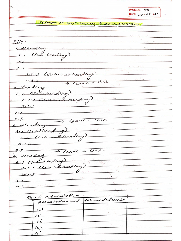 Note Making & Summary. | PDF