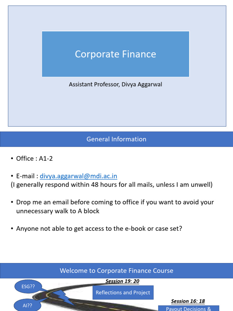 Session 1 - Introduction To Corporate Finance | PDF | Balance Sheet ...