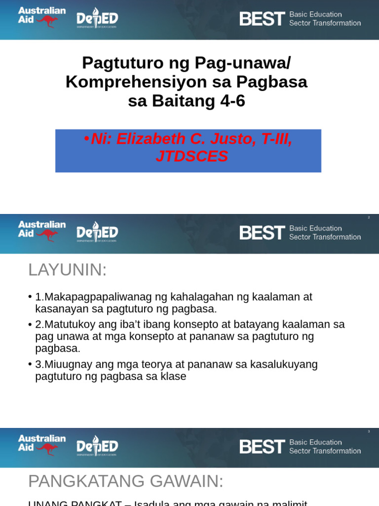 Sesyon 6 Pagtuturo ng Pag-unawa | PDF