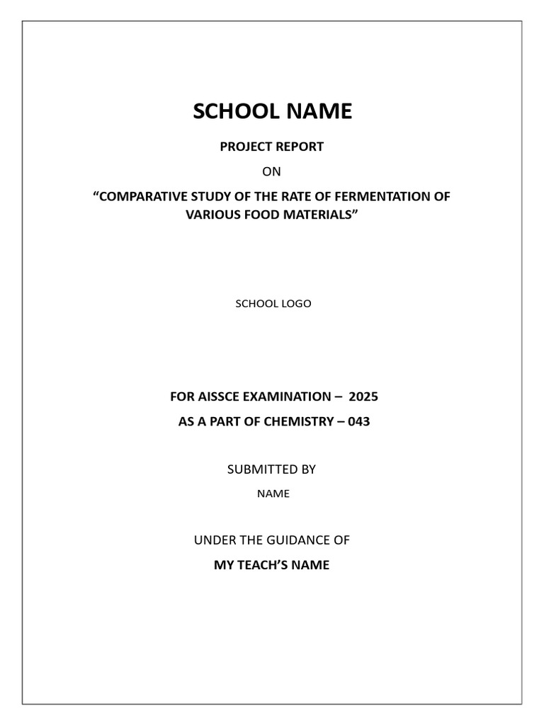 Fermentation Project Class 12 Chem Pdf Fermentation Yeast