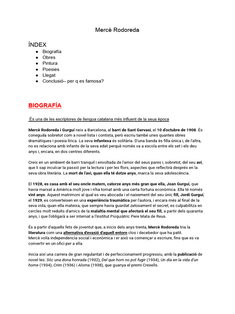 Mercè Rodoreda | PDF