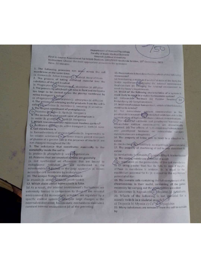 Physio First Quiz Mcq Pdf