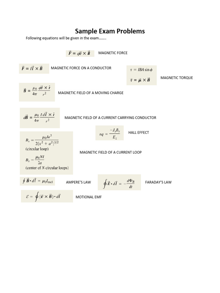 Sample Exam Midterm3 Final | PDF | Inductor | Inductance